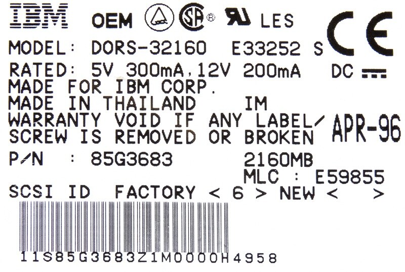 IBM 85G3683 2GB 5.4K SCSI 50-PIN 3.5'' DORS-32160 | eBay
