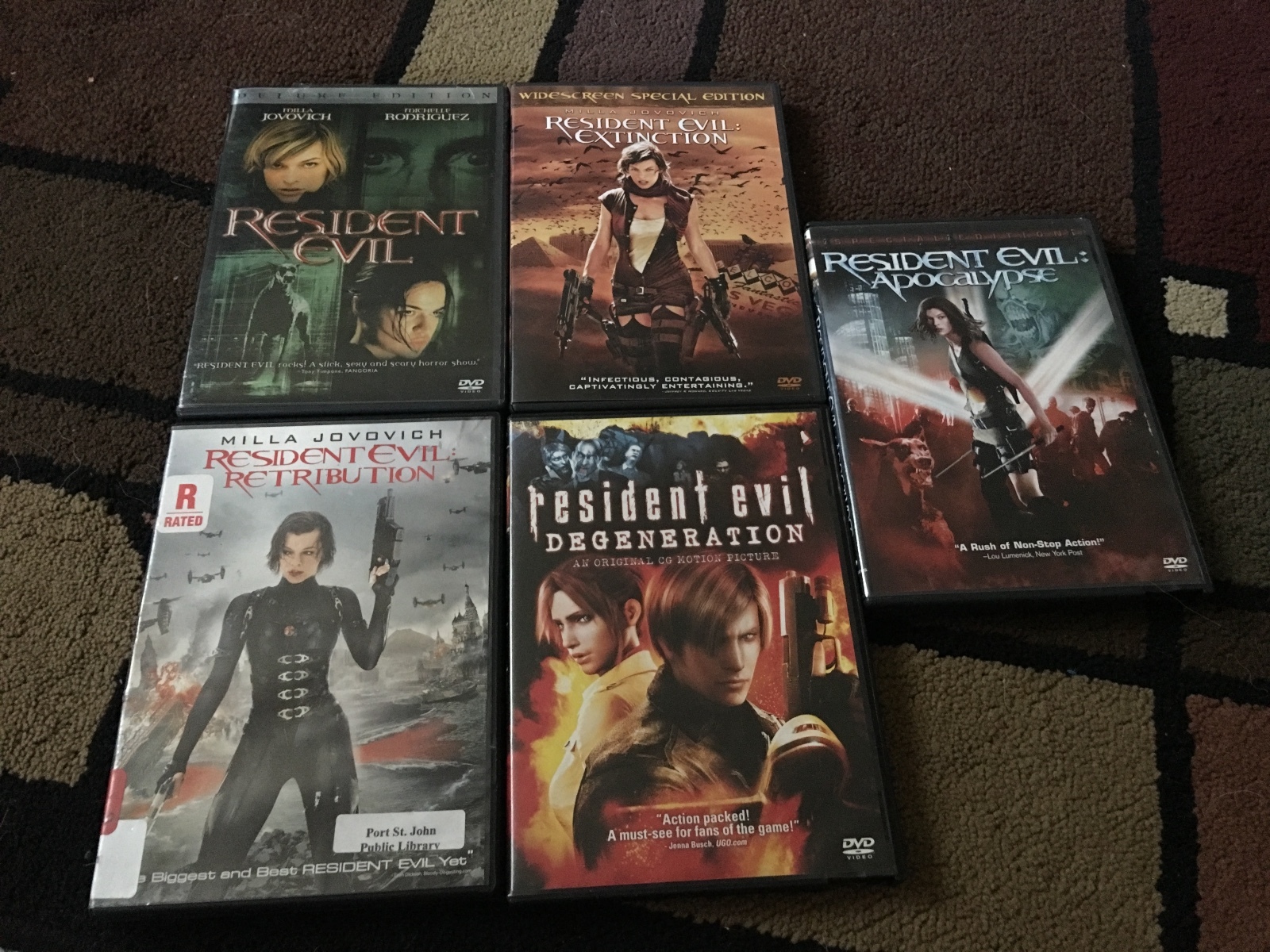 LOT OF 5 RESIDENT EVIL MOVIES, DVDS - SEPARATE CASES | eBay