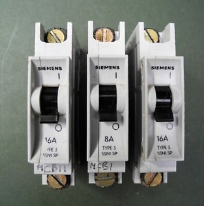 SIEMENS BS3871 M6 5SN1 16 AMP 8 AMP TYPE 3 MCB MK LN Breakers ...