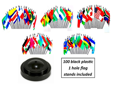 Party Table Flag Centerpieces, 100 4x6 Polyester World Flags With 100 ...