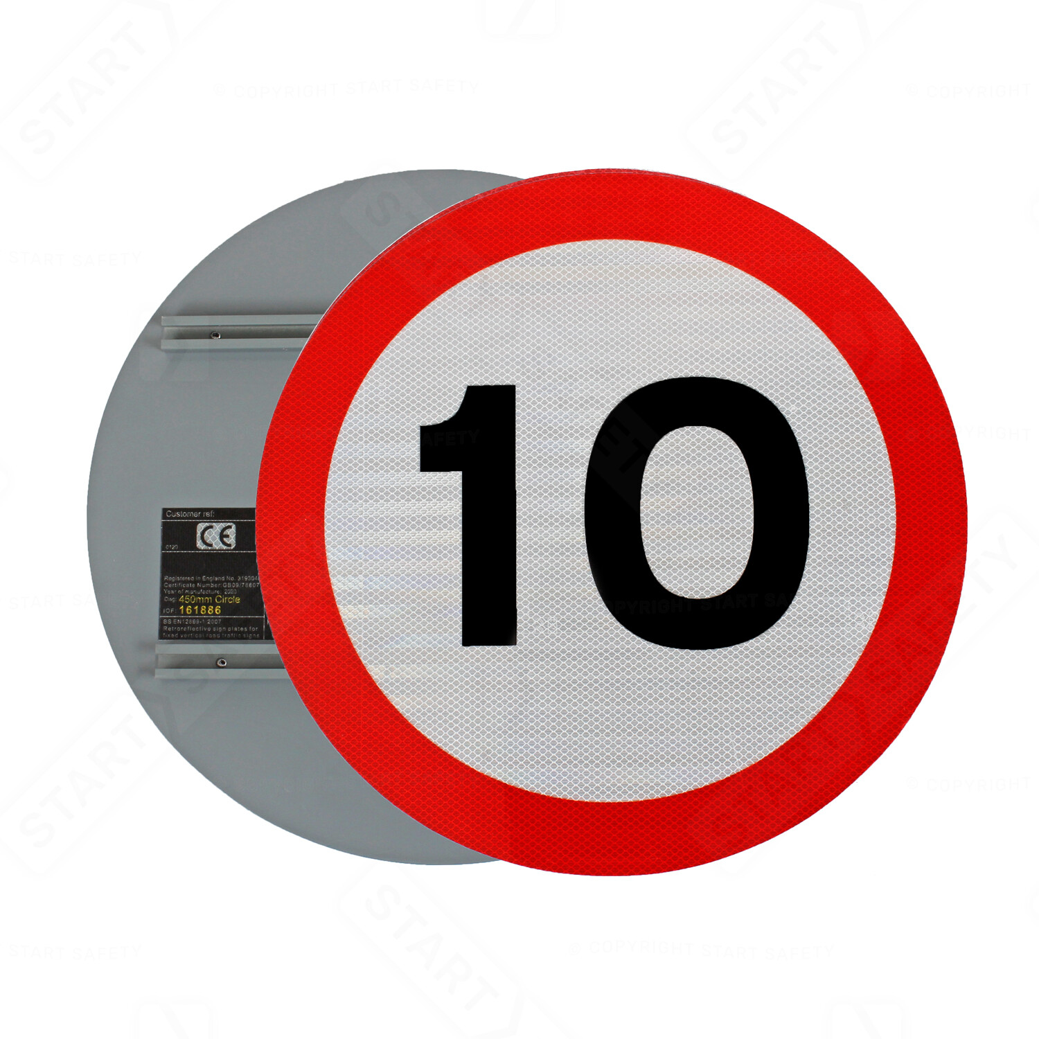 10MPH Speed Sign Road Grade CE Marked | Reflective Various Sizes Post ...