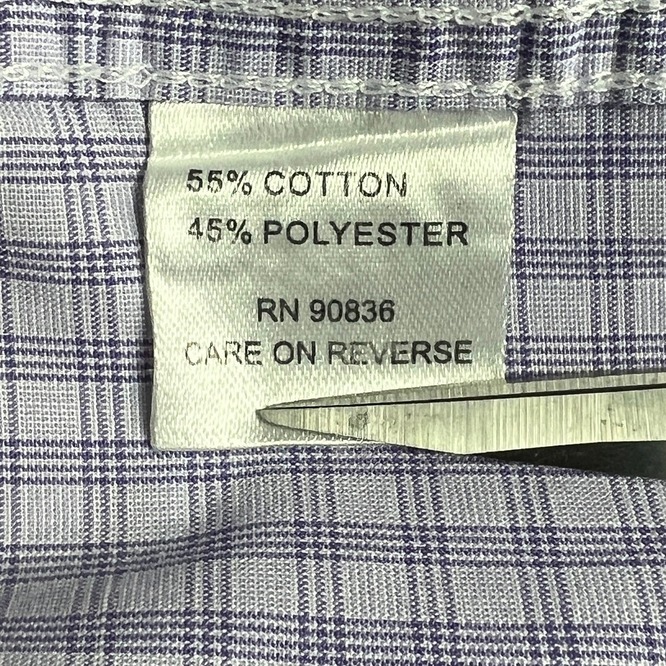 Albertsons Grocery Stores 2XL Purple Plaid Button Front Uniform Dress ...