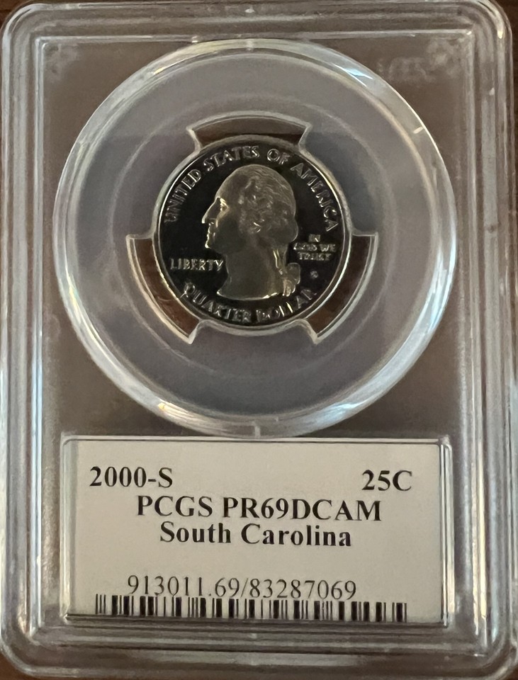 2000 -S SOUTH CAROLINA STATE QUARTER PCGS PR69DCAM #H 20 | eBay