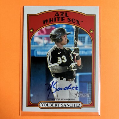 Yolbert Sanchez 2021 Topps Heritage ROA-YSA |On Card Auto | White Sox ...