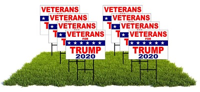 8 Pack Veterans for trump 2020 Donald Trump POLITICAL Yard Sign ROAD ...
