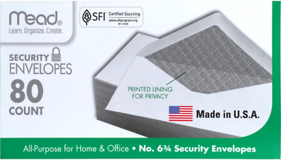 80 Security Envelopes White Letter Mailing Shipping Confidential 3-5/8 ...