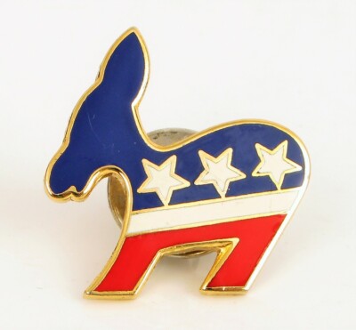 VTG UNITED STATES POLITICAL PIN GOLD TONE DEMOCRAT DONKEY LAPEL TIE ...