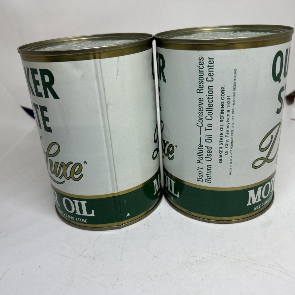 vintage Quaker State DeLuxe quart oil cans Lot Of 2 | eBay