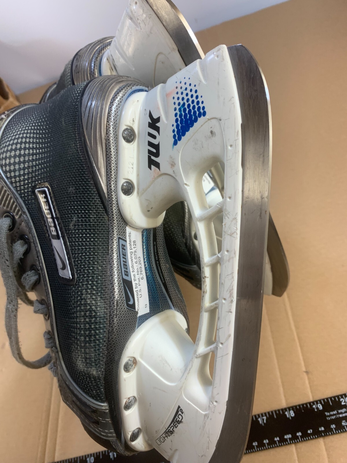 Kids Youth Boys Bauer Nike Ice Hockey Skates 1.5 US 2.5 Tuuk Blade ...