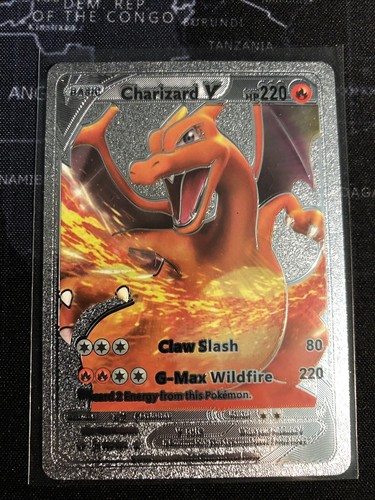 Charizard V Rare Silver Fan Art Mint Pokémon Card | eBay