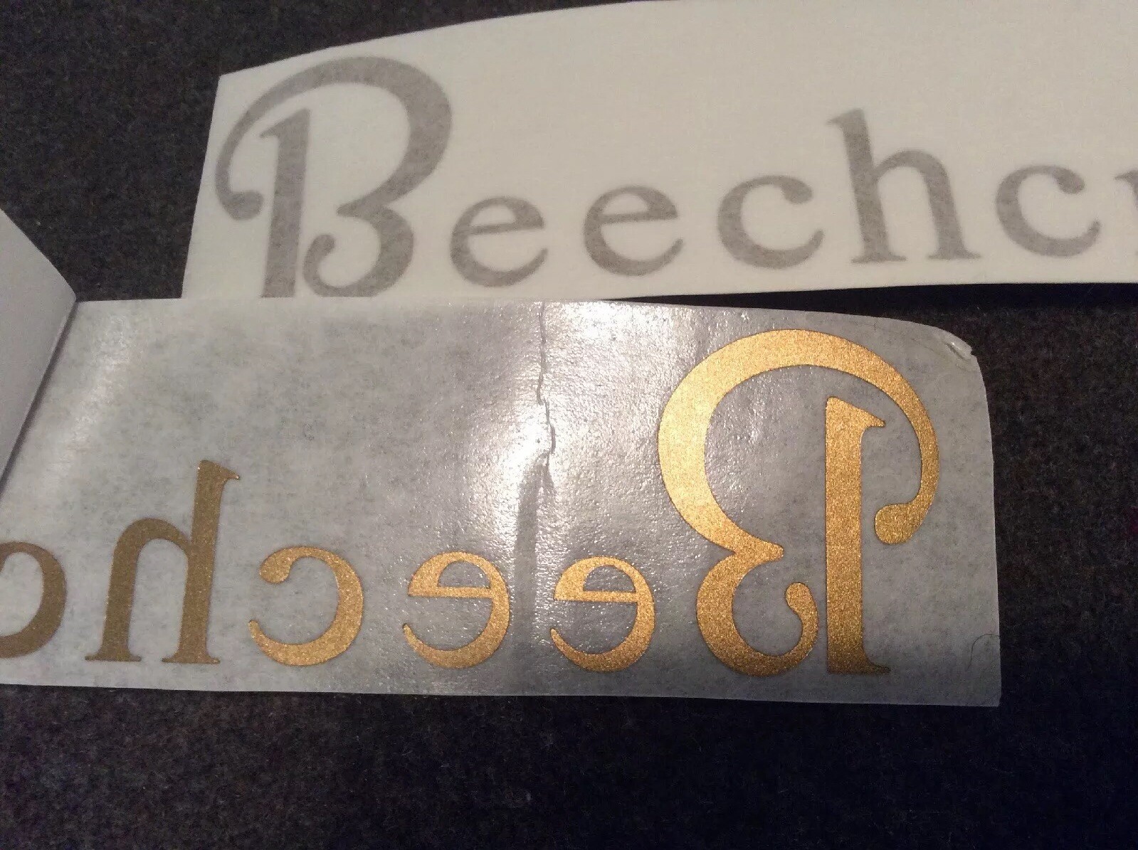 BEECHCRAFT AIRCRAFT CORPORATION DECALS CLASSIC GOLD STYLE set of 2! | eBay