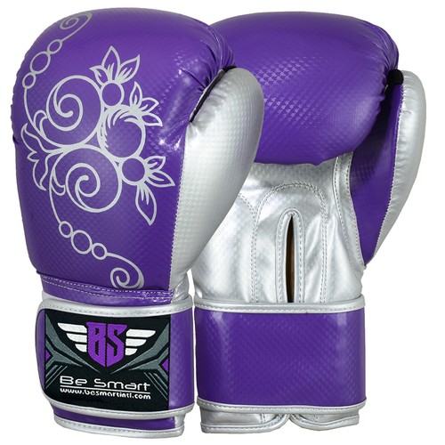 Ladies Purple Gel Boxing Gloves Bag Womens Gym Kick Pads MMA Mitts Muay ...