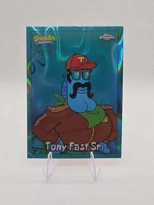 2025 Topps Chrome SpongeBob SquarePants Tony Fast . #154 Aqua Refractor ...