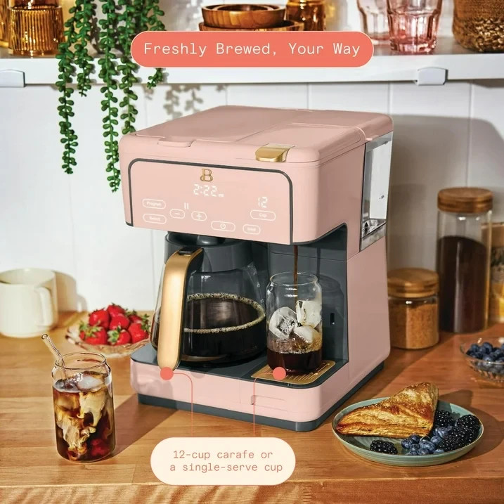 Beautiful Multi-Brew 12-Cup Programmable Drip & Single-Serve Coffee ...