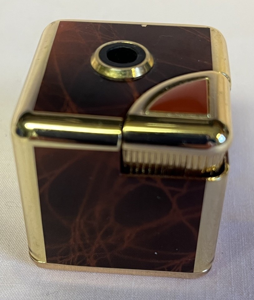 Vintage Cubed COLIBRI Brown & Gold Tone Lighter Made in Japan MCM | eBay