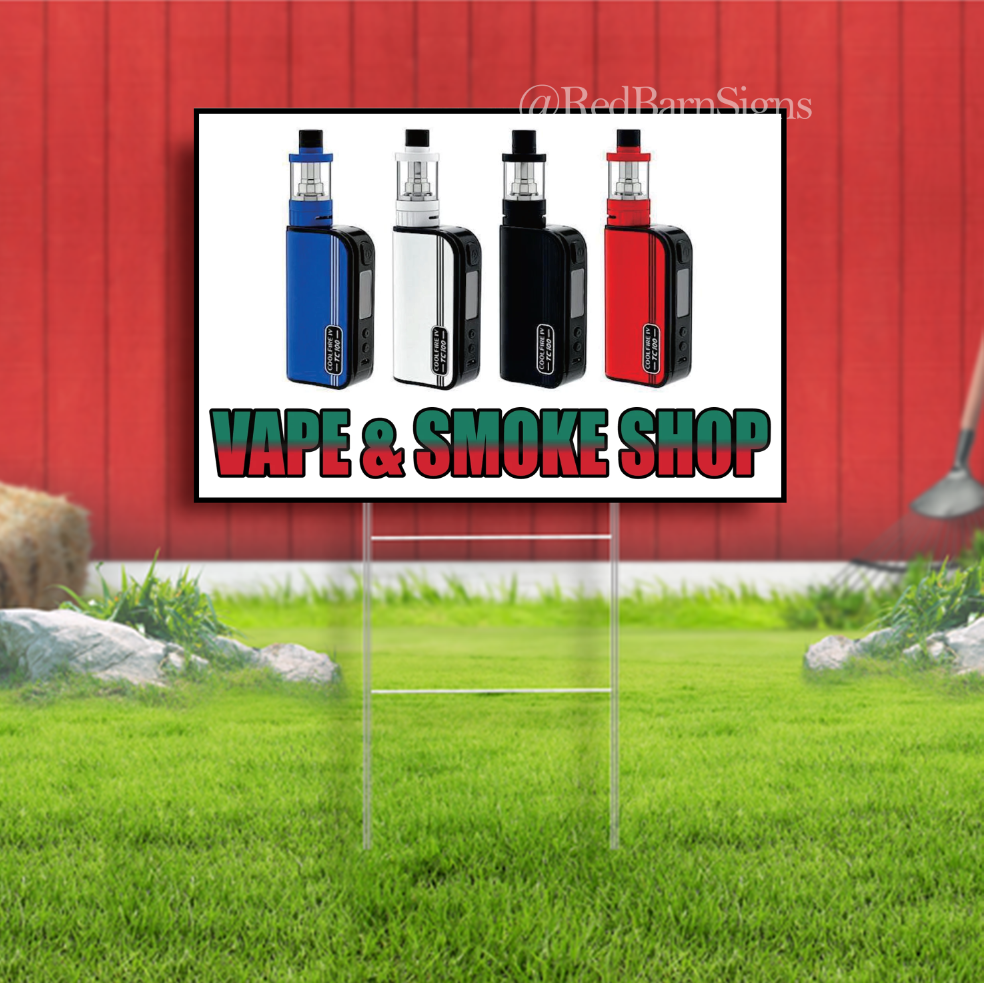 Vape & Smoke Shop Indoor Outdoor Yard Sign with metal stakes | eBay