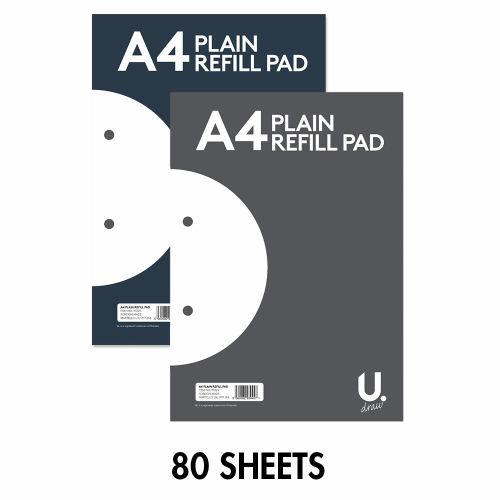 A4 Plain Refill Pad 160 Page Paper Notepad Notebook Sidebound 54gsm ...