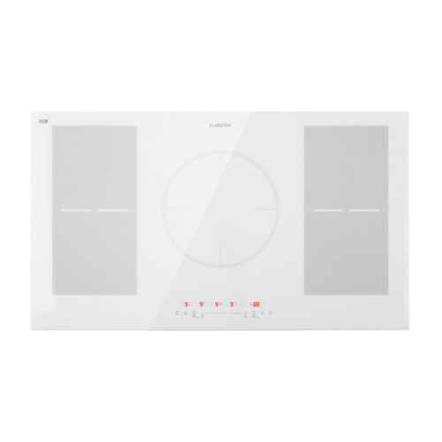 Induction Hob 90 cm 5 Ring Glass Ceramic Induction Range Cooker White ...