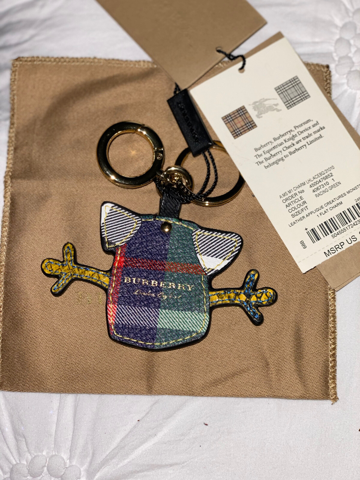 BURBERRY+KEY+CHAIN+MS+Monster+CHARM+LEATHER+Racing for sale online | eBay
