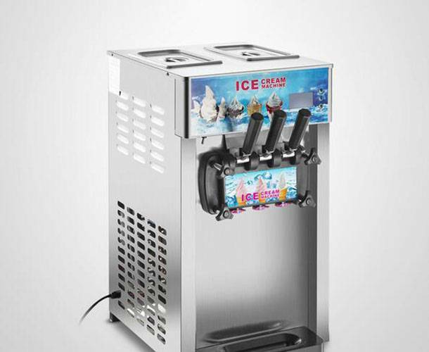 3 Flavor Commercial Frozen Ice Cream Cones Machine Soft Ice Cream ...