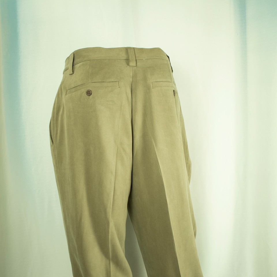TOMMY BAHAMA New Nordstrom Tag Beige Solid Silk Men Dress Pants Size 34 ...