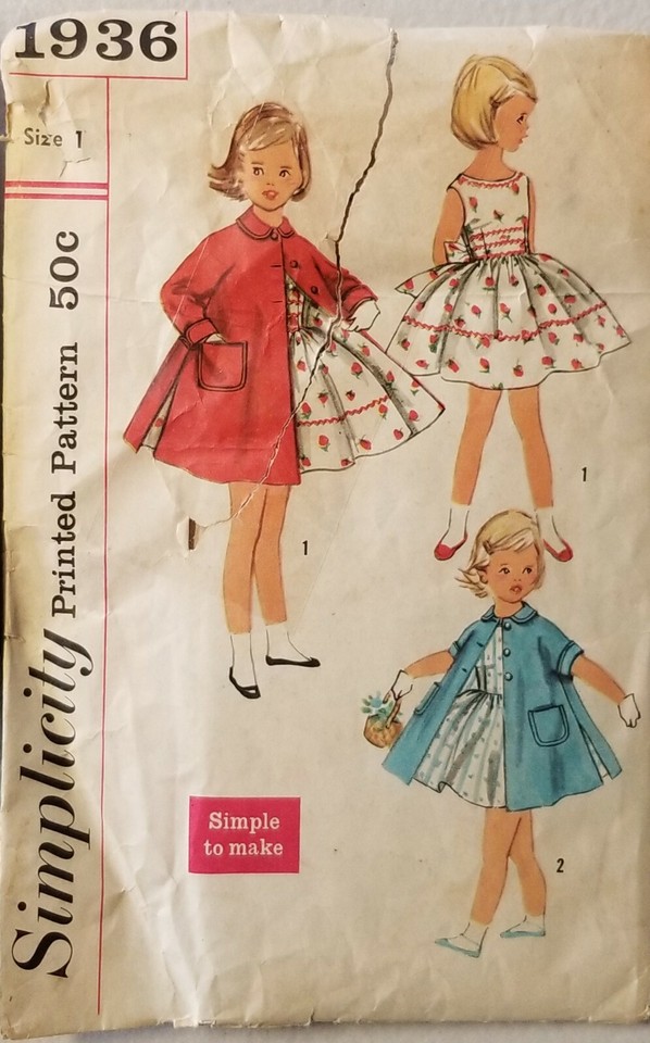 23 Simplicity Sewing Patterns Baby Girls 12 Months size 1 Year 1950's ...