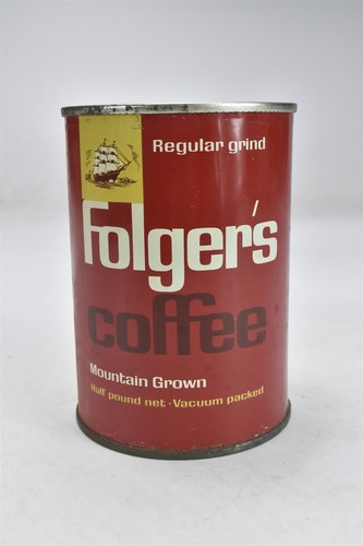 Vintage FOLGERS COFFEE TIN CAN 1/2 LB KANSAS CITY SAN FRANCISCO #05996 | eBay