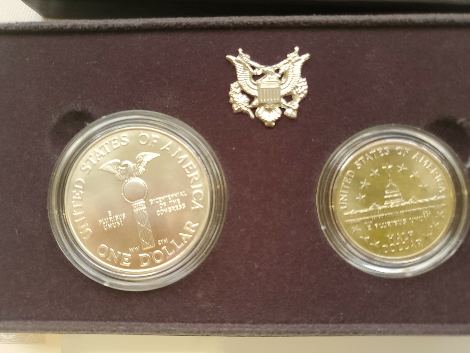 1989 Congressional Coin Set Uncirculated Silver Dollar & Clad Half ...