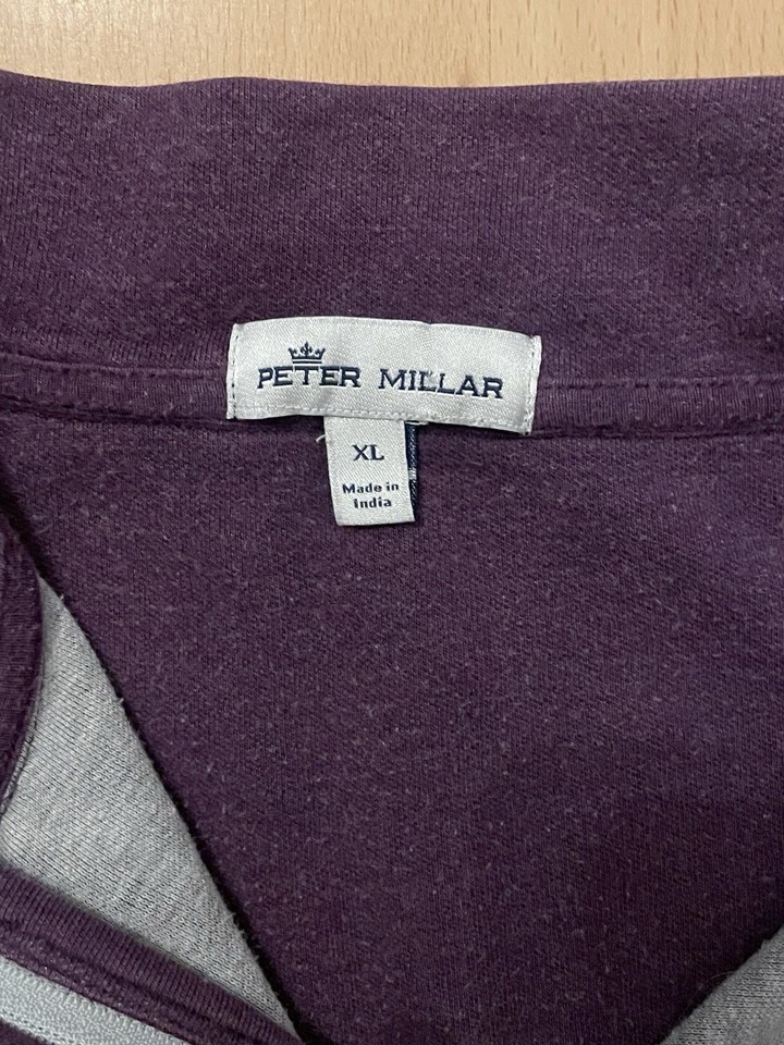 Peter Millar Size XL Purple 1/4 Quarter Zip Lighweight Sweater Soft ...