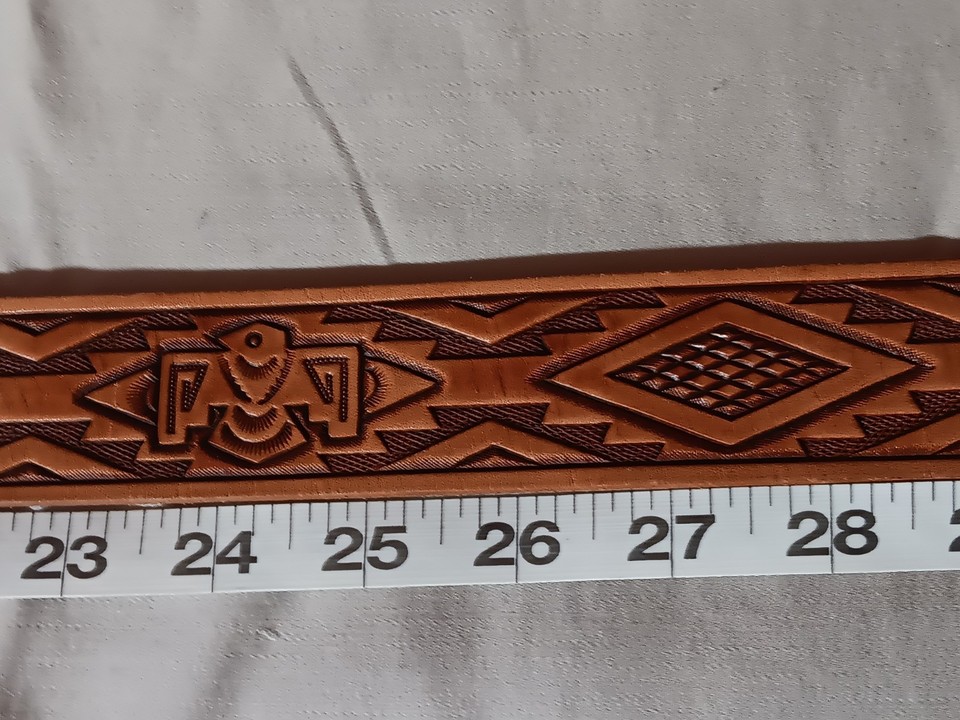 Embossed Genuine Leather Handmade Belt Chambers Phoenix Men's Size 38 ...