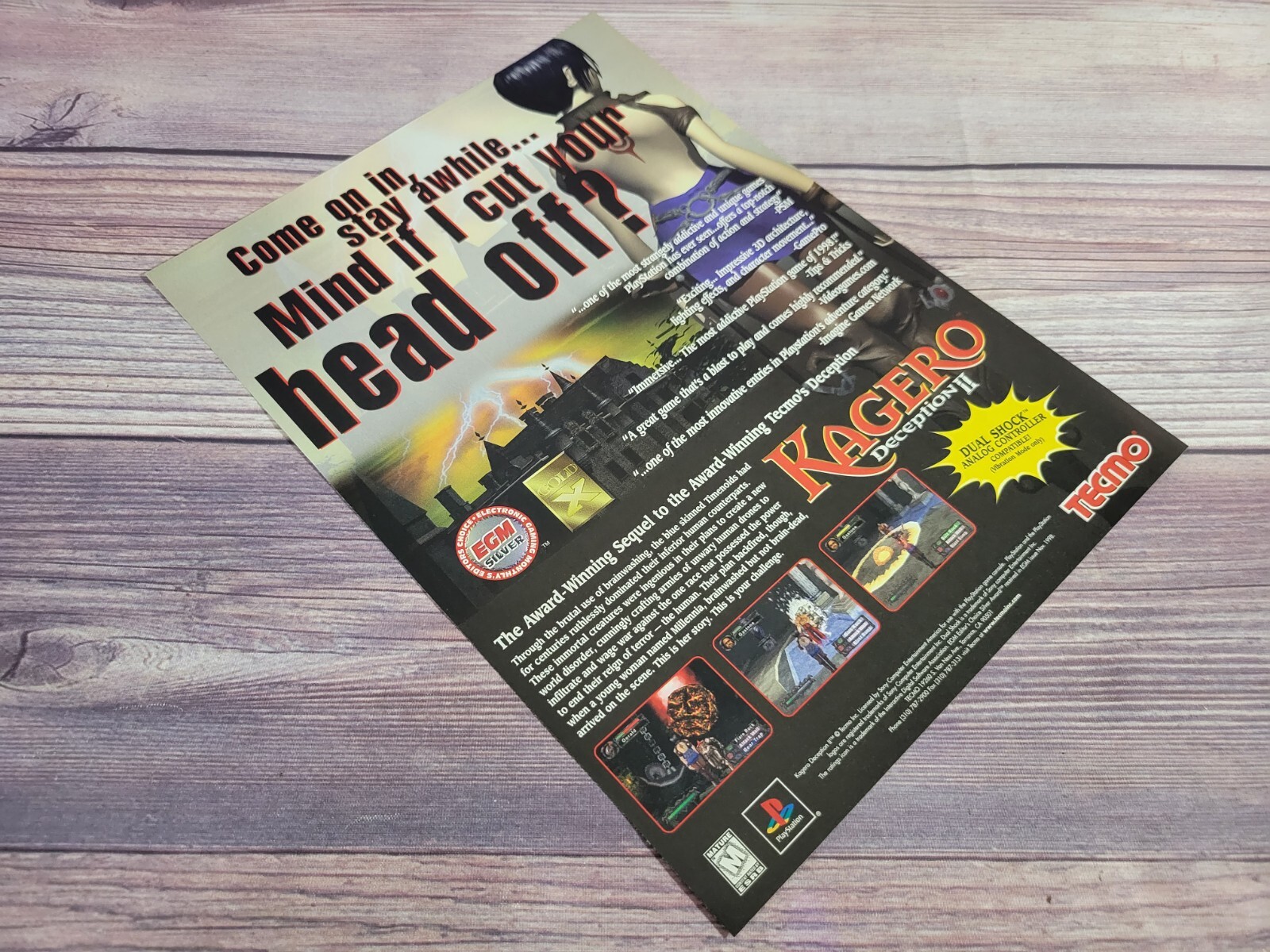 Kagero Deception II Playstation 1 PS1 PS 1998 Classic Promo Ad Art ...