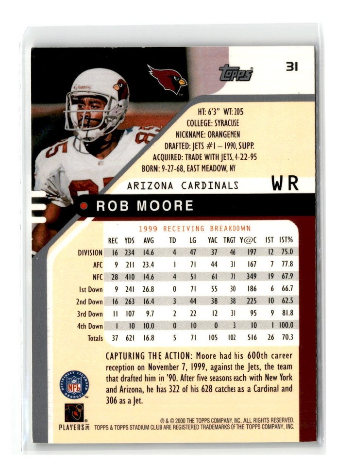 2000-Stadium Club-#31-Rob Moore-Arizona Cardinals | eBay