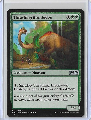 MTG Thrashing Brontodon Core Set 2020 (M20) Uncommon Magic #197/280 ...