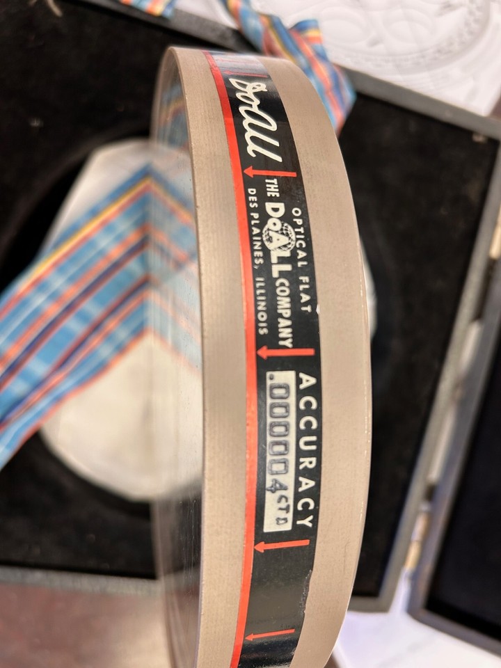 DoALL Optical Flat 8" .000004" accuracy & ACME Monochromatic helium ...