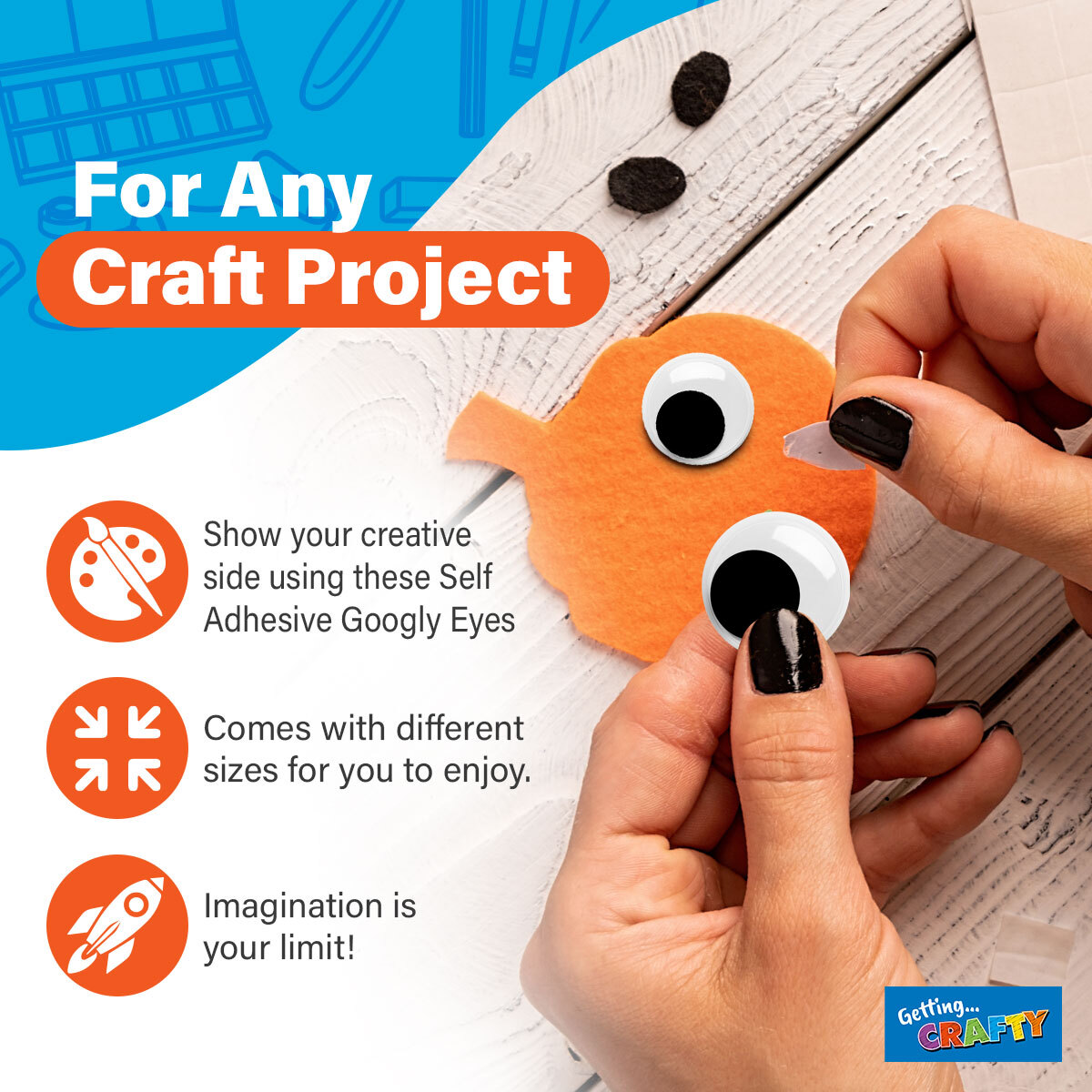 200-1200 Self Adhesive Googly Eyes Stick On Sticky Wobbly Wiggly Craft ...