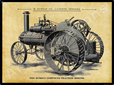 Rumely Compound Traction Engine NEW Metal Sign - 24"x30" USA STEEL XL ...