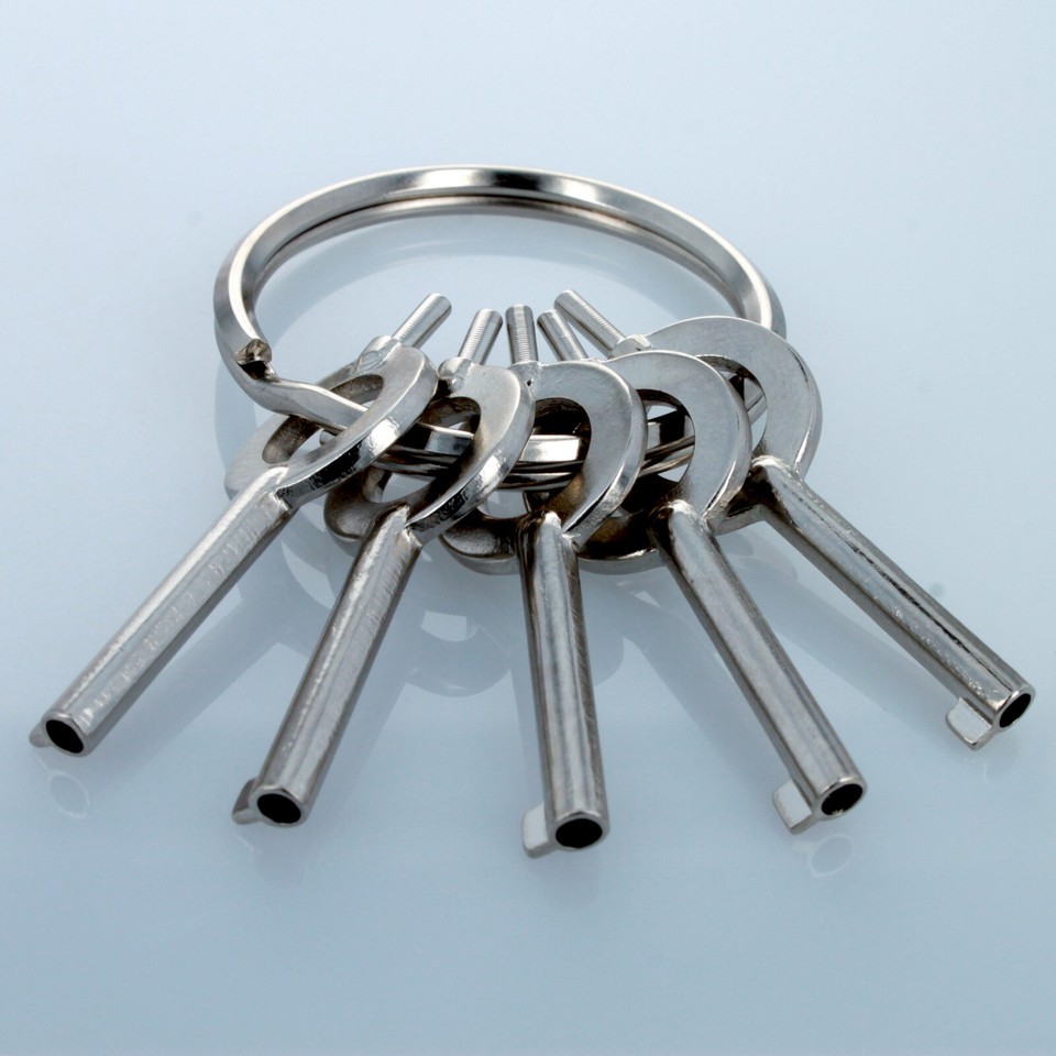 5 Pack Universal Handcuff Key Standard Issue Law Enforcement Steel Key ...