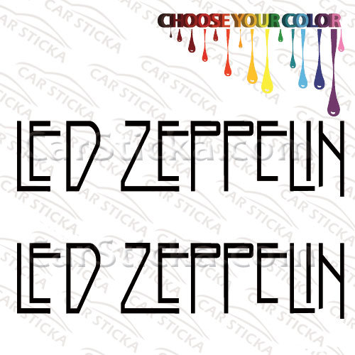2 of 8" to 20" Led Zeppelin Logo /A artist bumper vinyl stickers decals ...