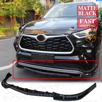 For Toyota Highlander LE XLE 20-25 Matte Black Front Bumper Lip ...