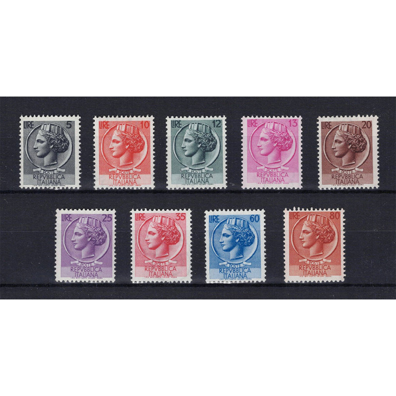 REP1648 - 1953 Republic Series Italy Turrita - Siracusana 9 Val ...