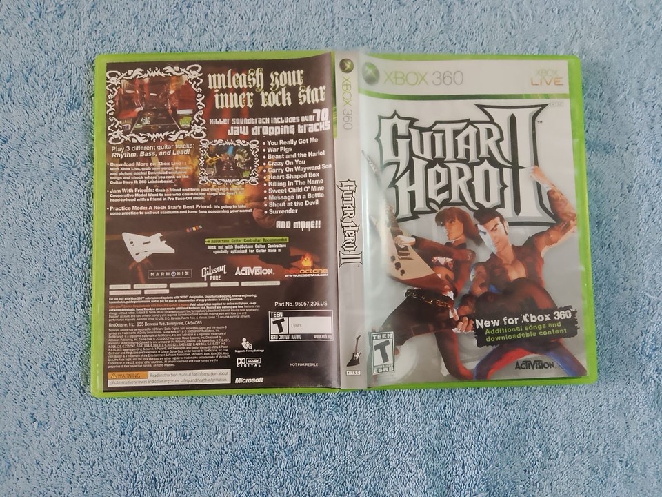 Guitar Hero Xplorer Xbox 360 Red Octane Wired w/ USB, Strap & 1 Game ...