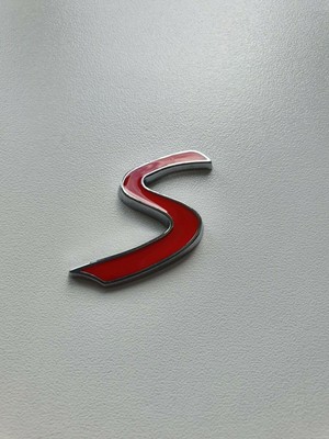 Car Emblem Badge Decal Sticker Metal Red S logo For BMW mini Cooper S ...