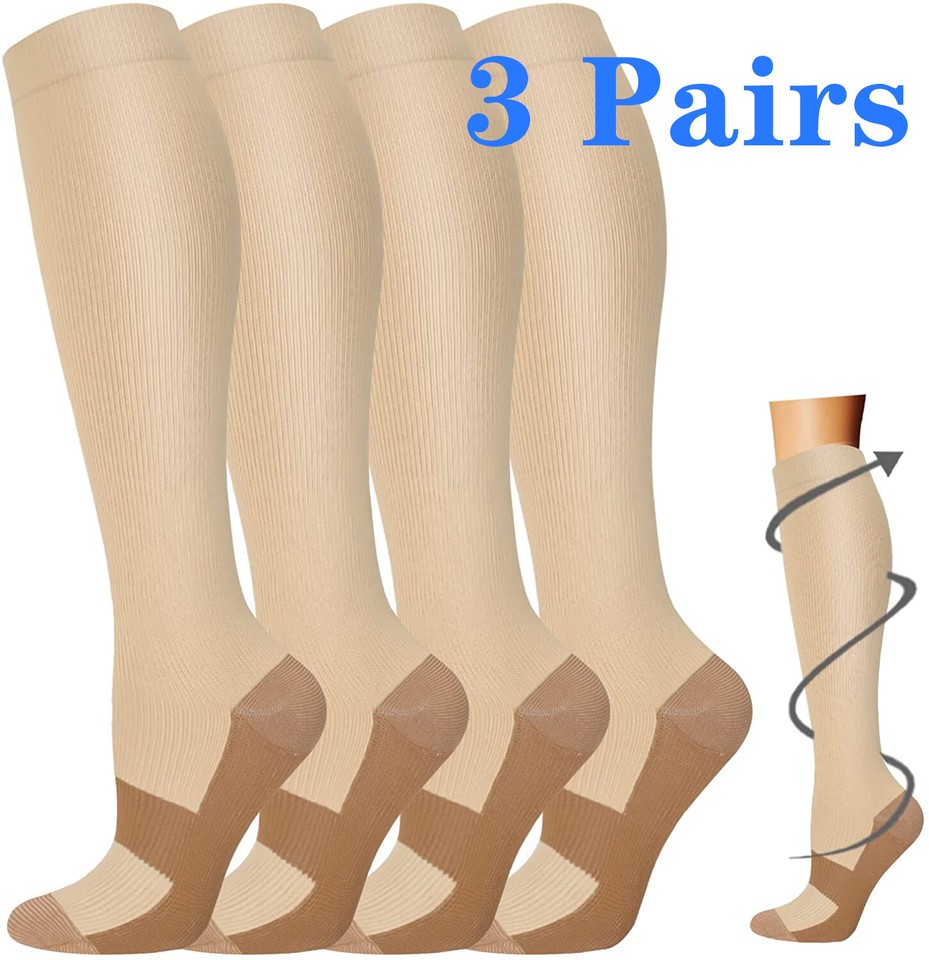 Physix Gear Copper Compression Socks For Men Women 20-30 mmhg Pressure ...