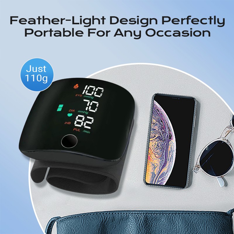 LED Blood Pressure Monitor Wrist Voice Heart Rate Machine Broadcast ...