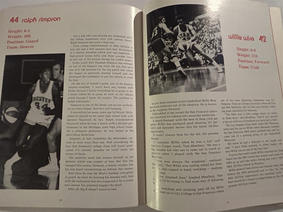 1972 ABA ALL STAR Game PROGRAM Julius Dr J ERVING Mel DANIELS Artis ...