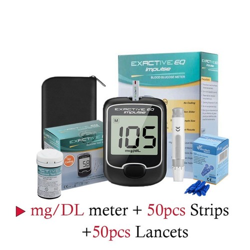 Diabetes Test Kit Blood Sugar Glucose Monitor Meter 50 Pcs Strip Tester ...