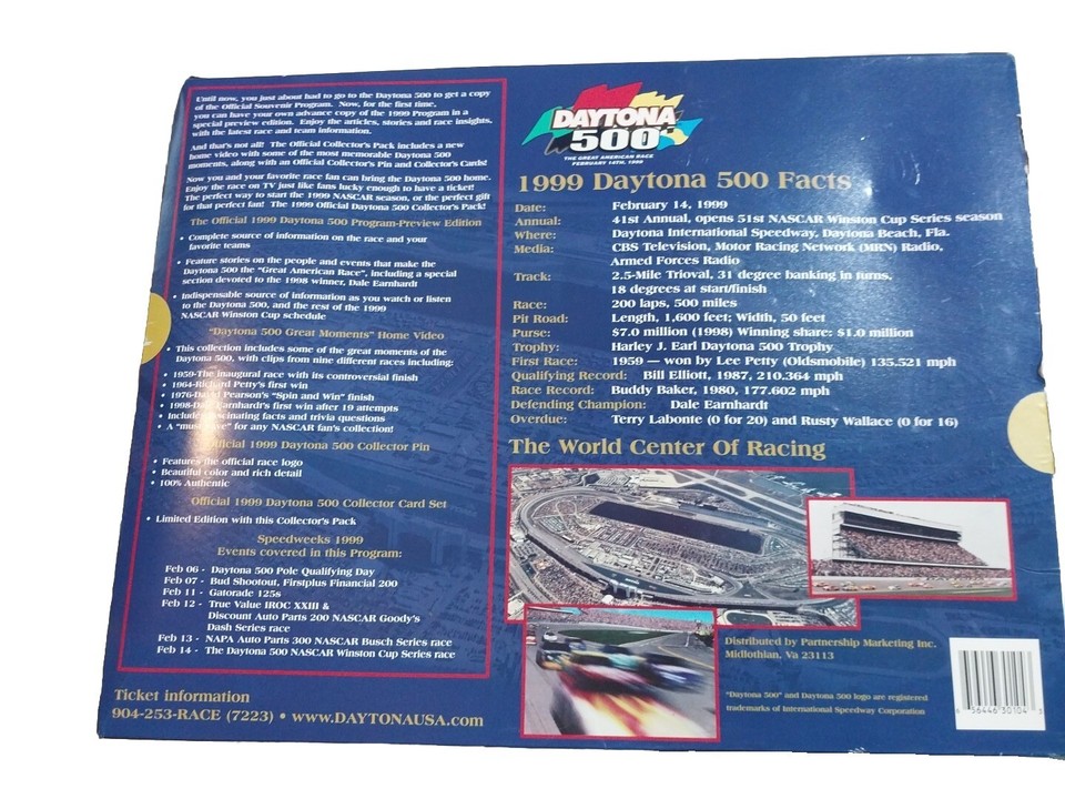 1999 Official Collectors Pack Daytona 500 The Great American Race | eBay