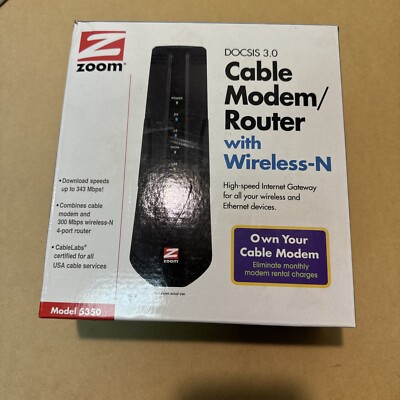 ZOOM 5350 HIGH-SPEED INTERNET WIRELESS DOCSIS 3.0 CABLE MODEM ROUTER | eBay