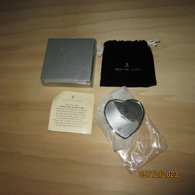 New Judith Jack Travel Heart Shaped Mirror Silver Pouch | eBay