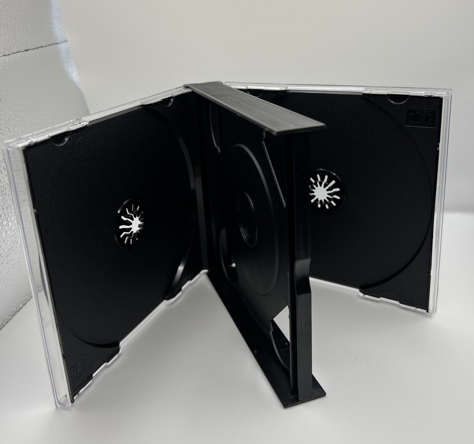 3 NEW CHUBBY 24MM Double (2) CD CASE WITH BLACK TRAY, ASSEMBLED, 1057Q ...